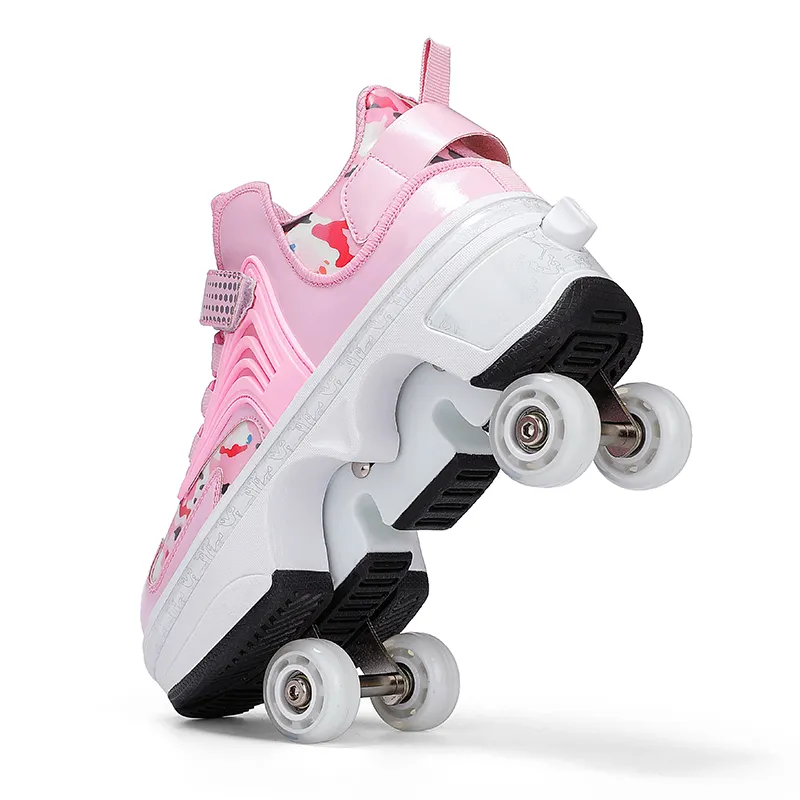 Retractable Roller Skates Shoes Adjustable Roller Skates - Vumazon