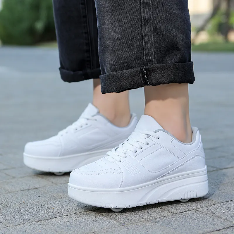 Retractable Rollers Shoes With 4 Wheels for Kids - Vumazon